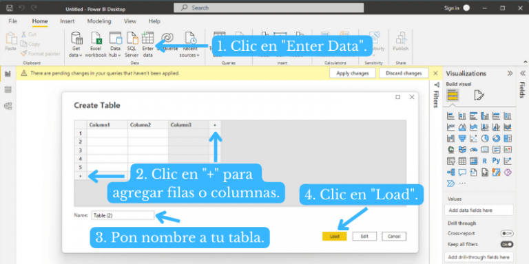 ¿Cómo crear una tabla en Power BI?